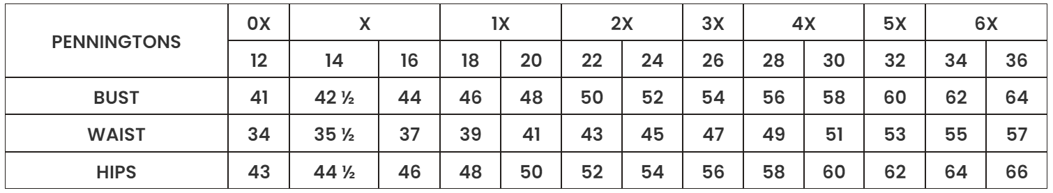 Plus Size Sizing Chart – Black Cat Ko.